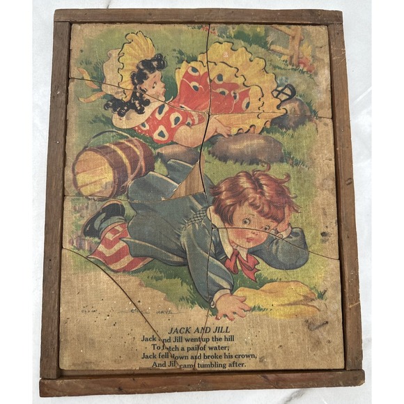 The Unbranded Brand | Toys | Antique Wood Puzzle Handmade Jack And Jill ...